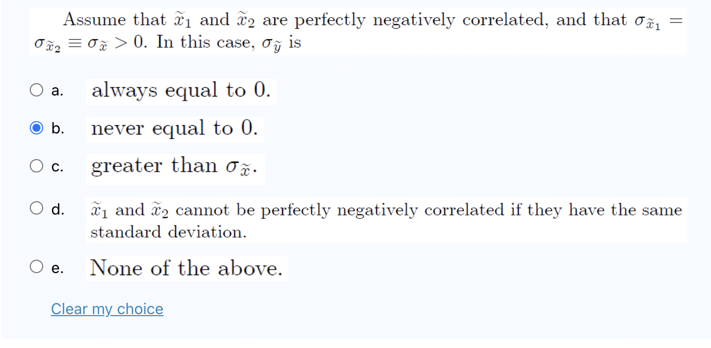 Solved Assume that či and č2 are perfectly negatively | Chegg.com