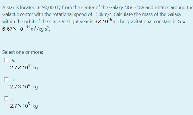 Solved We observe the sky covering the area with the angular | Chegg.com
