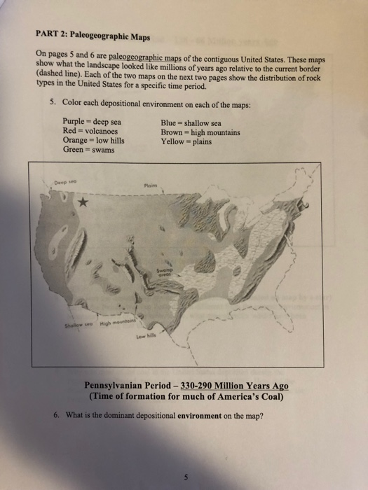 Solved PART 2: Paleogeographic Maps On pages 5 and 6 are | Chegg.com
