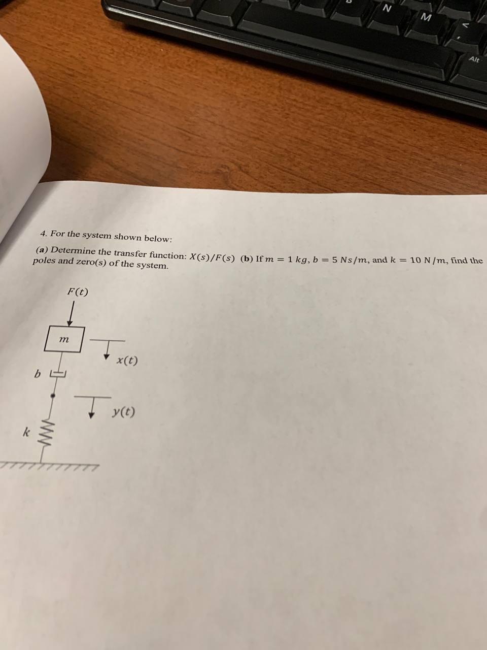 Solved 4. For the system shown below: (a) Determine the | Chegg.com