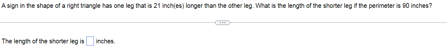 Solved A Sign In The Shape Of A Right Triangle Has One Leg Chegg