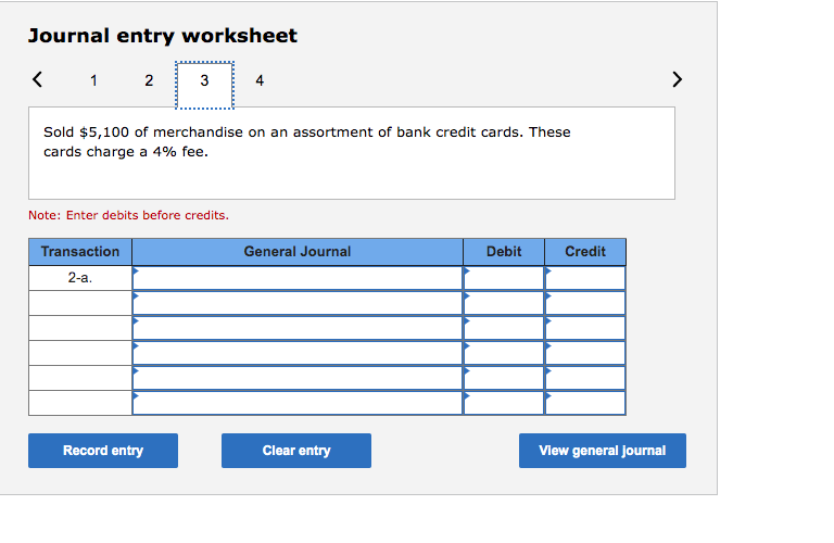 Solved Prepare journal entries for the following credit card | Chegg.com