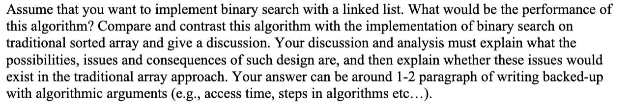 Solved Assume That You Want To Implement Binary Search With 1011
