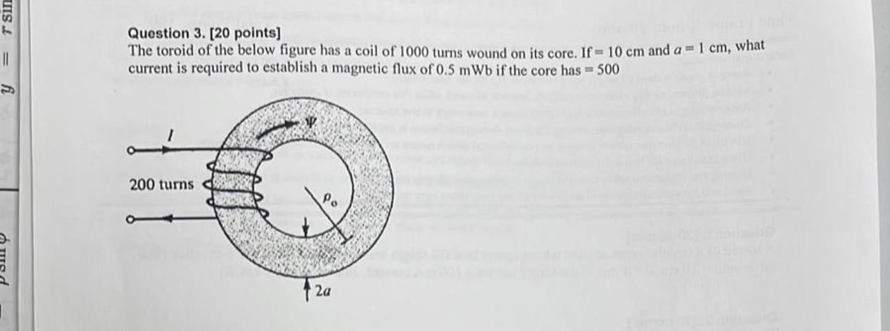 Solved Question 3. [20 points] The toroid of the below | Chegg.com