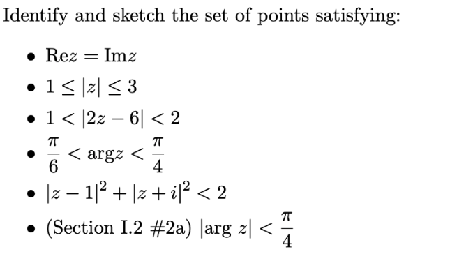Solved Identify and sketch the set of points satisfying: - | Chegg.com