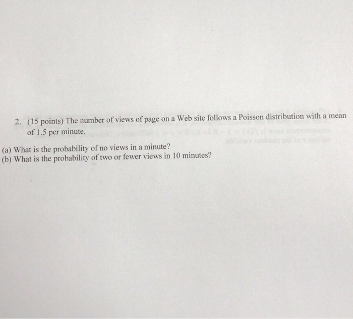 Solved (15 points) The number of views of page on a Web site | Chegg.com