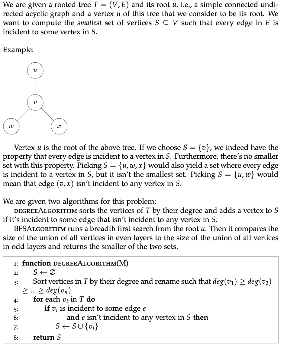 Solved We are given a rooted tree T = (V,E) and its root u, | Chegg.com