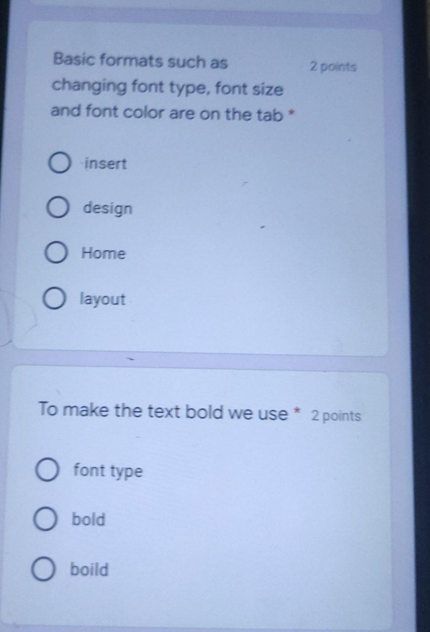 Solved 2 points Basic formats such as changing font type, | Chegg.com