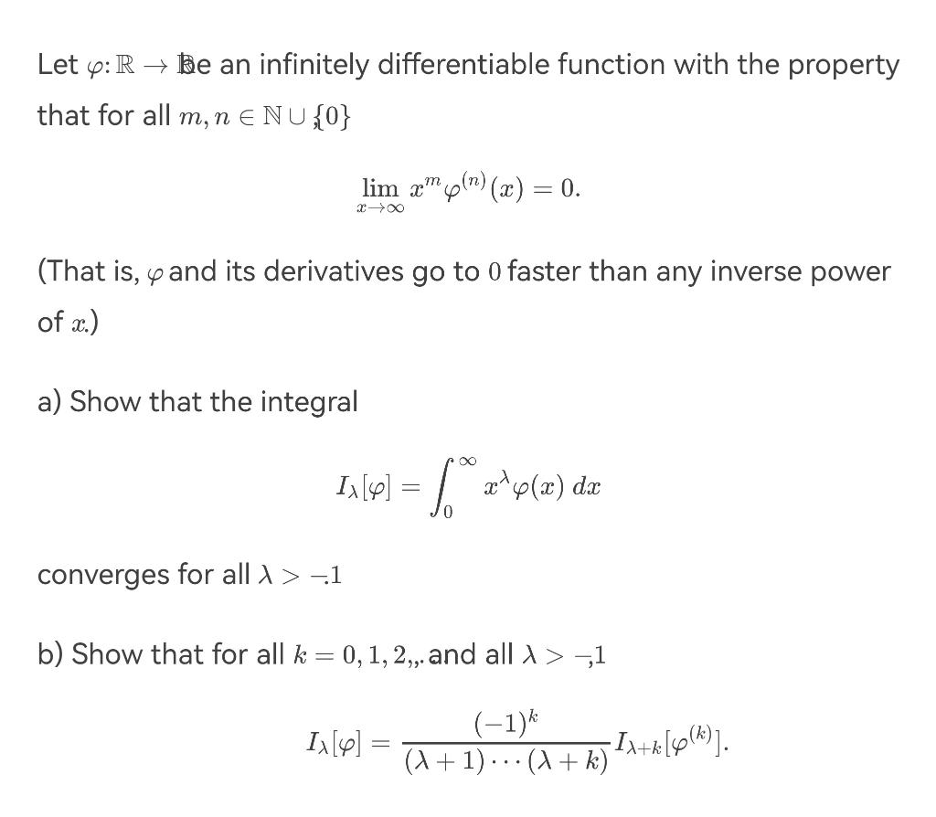 Solved Let 4 R → Be An Infinitely Differentiable Function