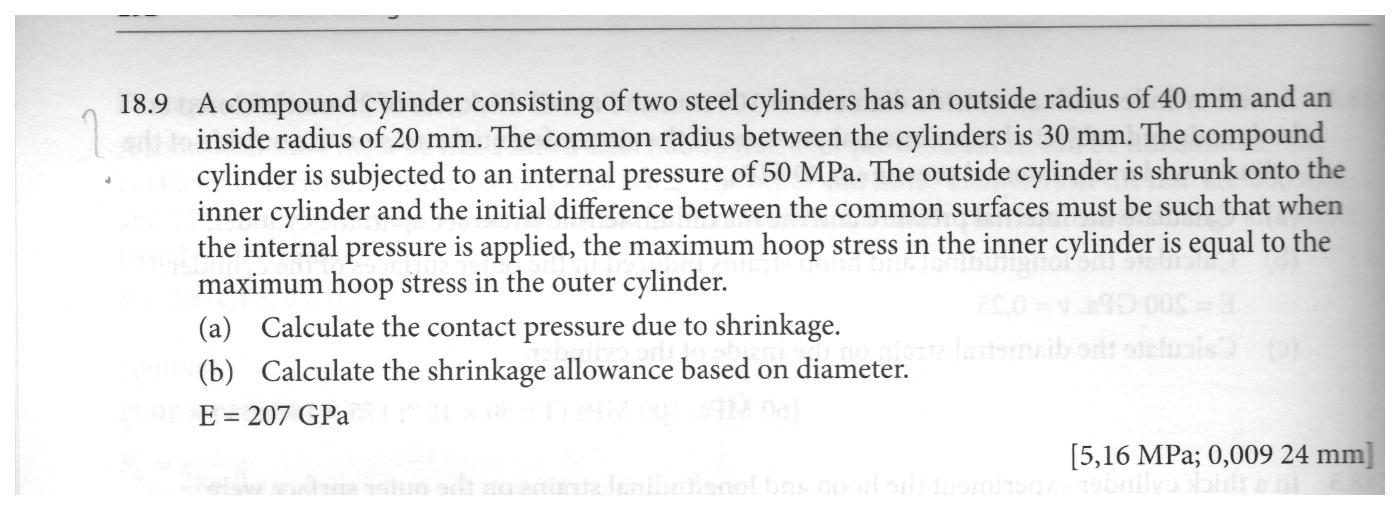 Solved 2 18.9 A compound cylinder consisting of two steel | Chegg.com