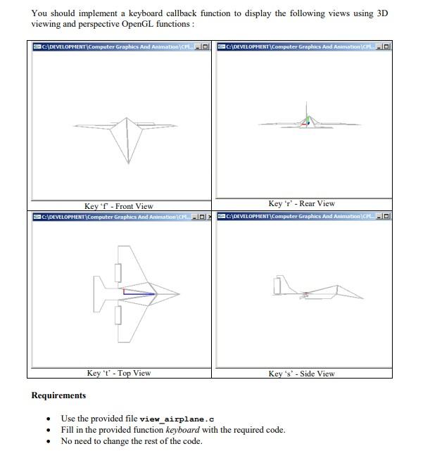 /* view_airplane.c - OpenGL airplane viewer * * | Chegg.com