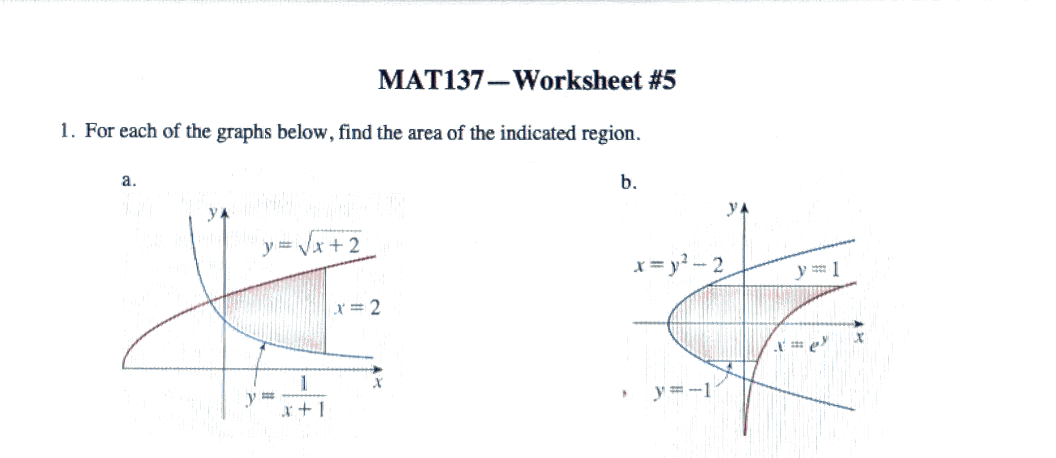 Solved MAT137 – Worksheet #5 1. For each of the graphs | Chegg.com