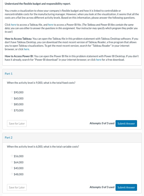 Solved Understand the flexible budget and responsibility | Chegg.com
