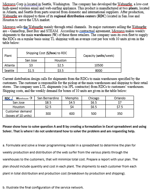Solved Please show how to solve question A and B by creating | Chegg.com