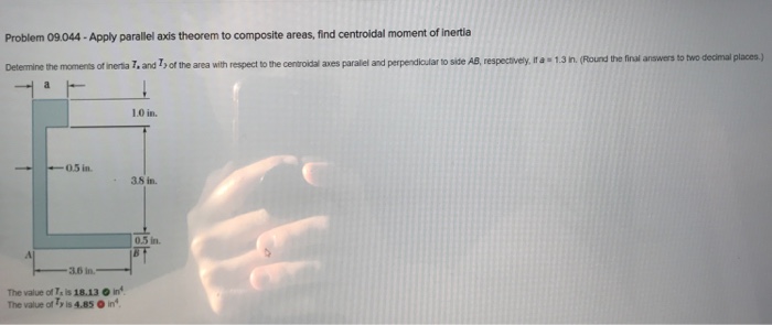 Solved Problem 09.044-Apply parallel axis theorem to | Chegg.com