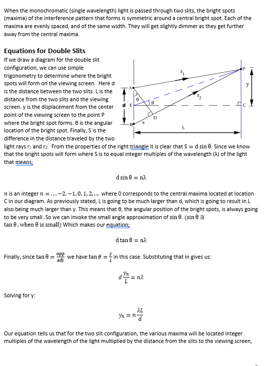 Solved When the monochromatic (single wavelength) light is | Chegg.com