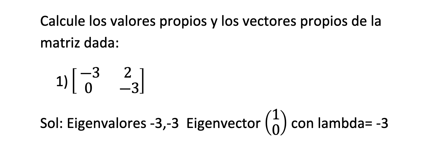 Solved Calcule los valores propios y los vectores propios de | Chegg.com