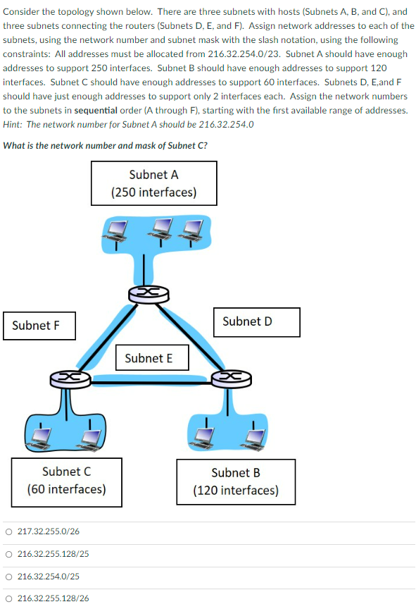 Solved Consider the topology shown below. There are three | Chegg.com