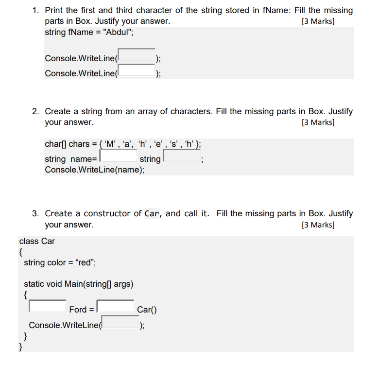 Solved 1. Print the first and third character of the string | Chegg.com