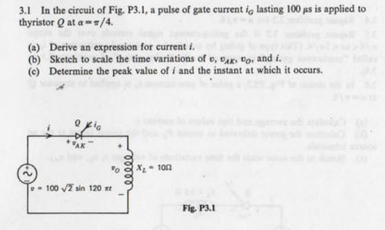Solved 3.1. In the circuit of Fig. P3.1, a pulse of gate | Chegg.com