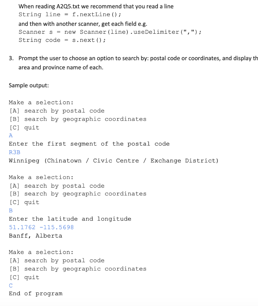 Solved 5. [10 marks] Search.java Develop 2 classes: | Chegg.com