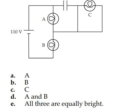 Solved The circuit below contains 3 light bulbs and a | Chegg.com