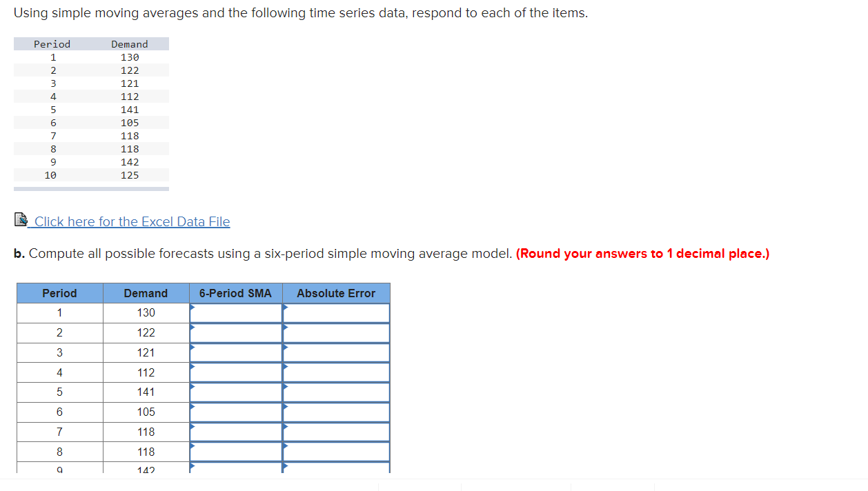 Solved Click here for the Excel Data File b. Compute all | Chegg.com