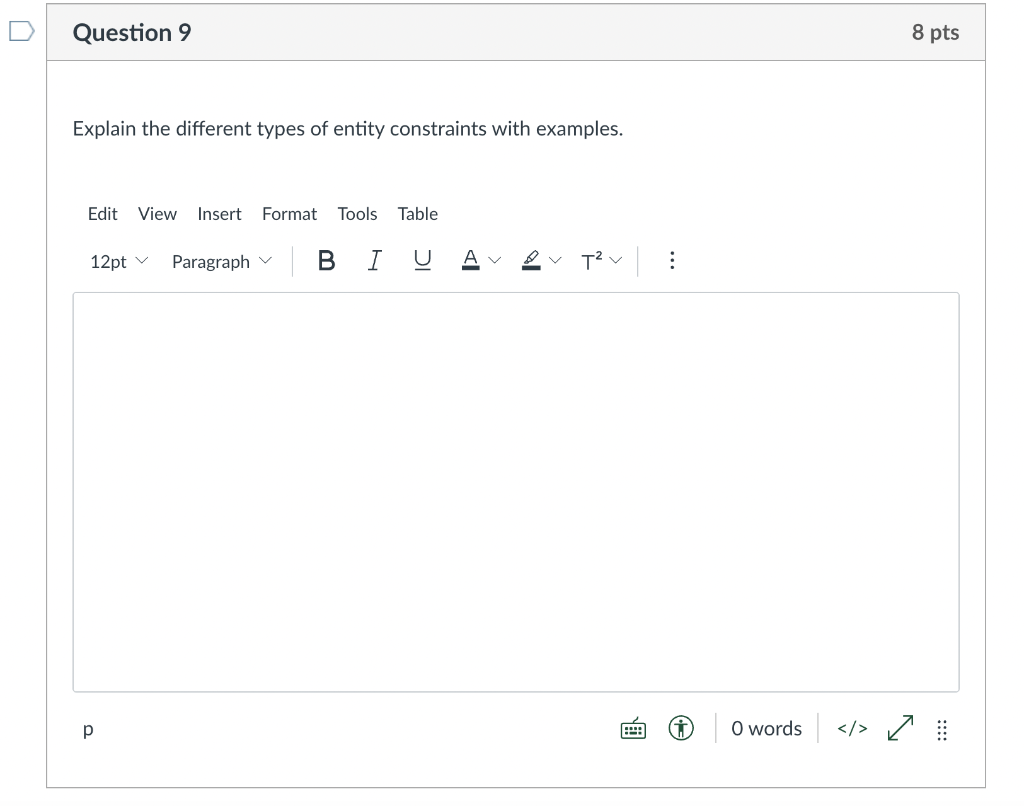 Solved Question 9 8 pts Explain the different types of | Chegg.com