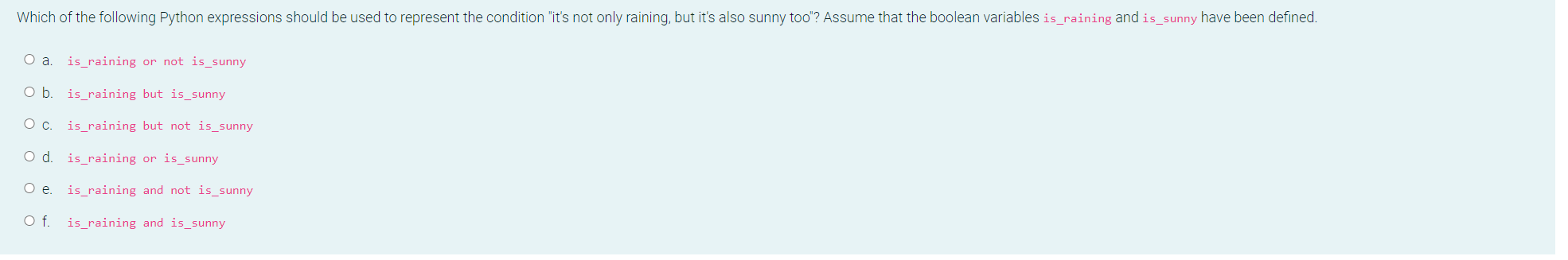Solved Which of the following Python expressions should be | Chegg.com
