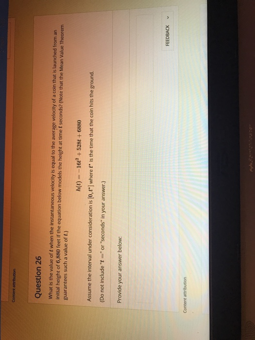 Solved Question 26 What is th initial height of 6,880 feet | Chegg.com