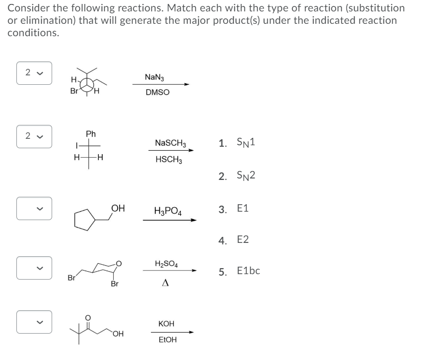 Solved Consider the following reactions. Match each with the | Chegg.com