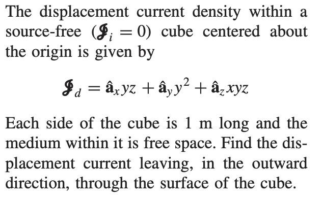 Solved The displacement current density within a source-free | Chegg.com