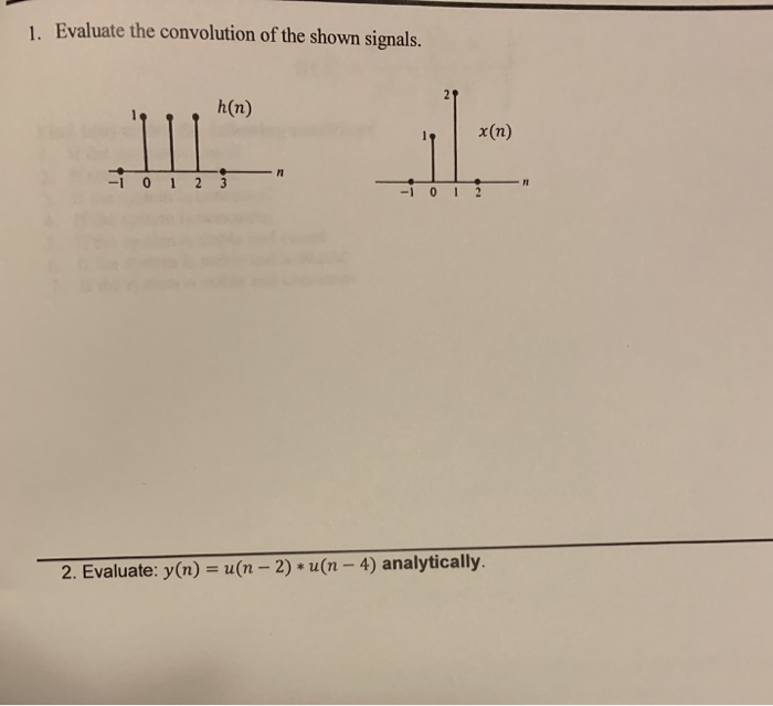 Solved 1. Evaluate the convolution of the shown signals. 29 | Chegg.com