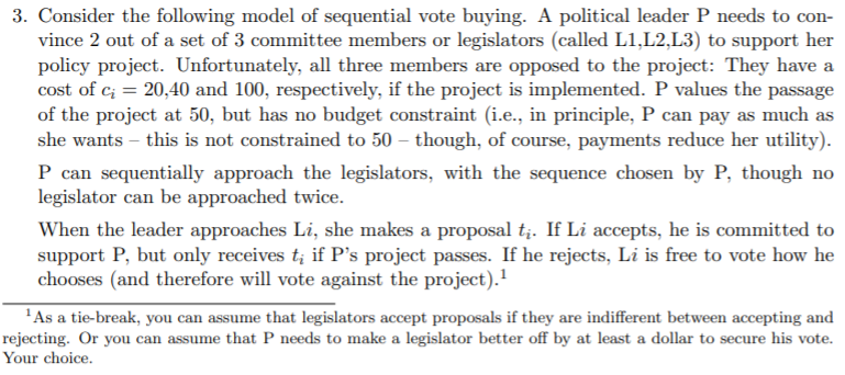 3. Consider the following model of sequential vote | Chegg.com