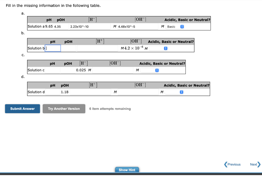 Solved Fill in the missing information in the following | Chegg.com