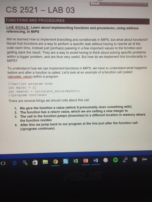 Solved CS 2521 - LAB 03 FUNCTIONS AND PROCEDURES LAB GOALS: | Chegg.com