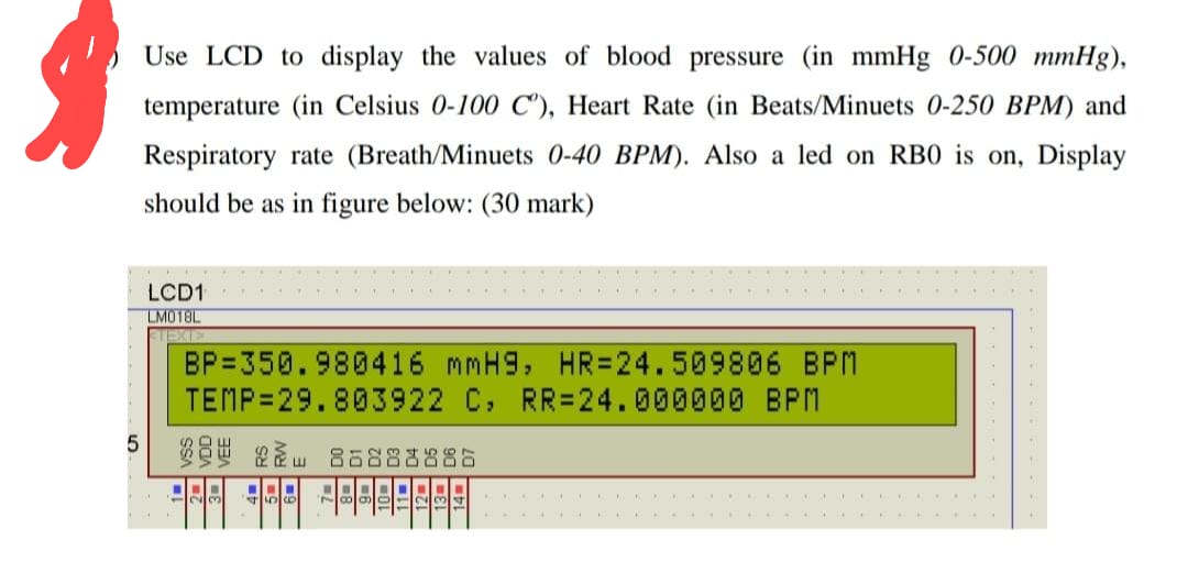 Design a health monitoring system for patient's blood | Chegg.com