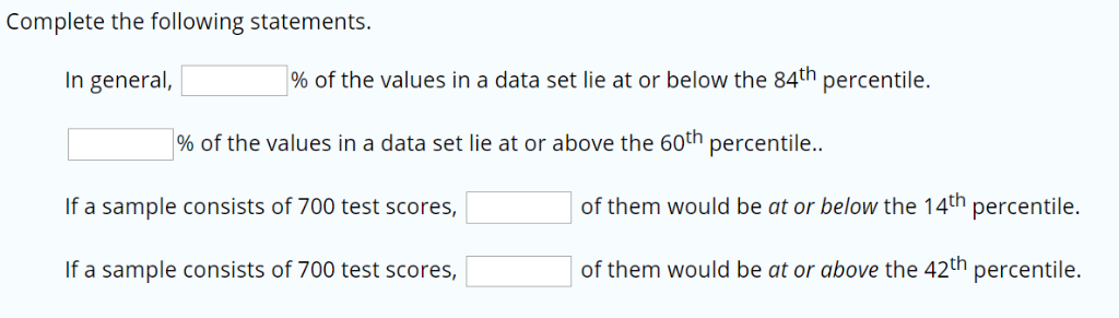 Solved Complete the following statements. In general, % of | Chegg.com