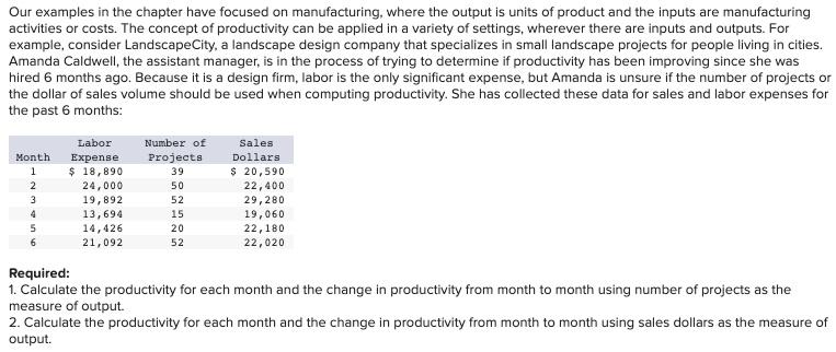 Solved Our examples in the chapter have focused on | Chegg.com