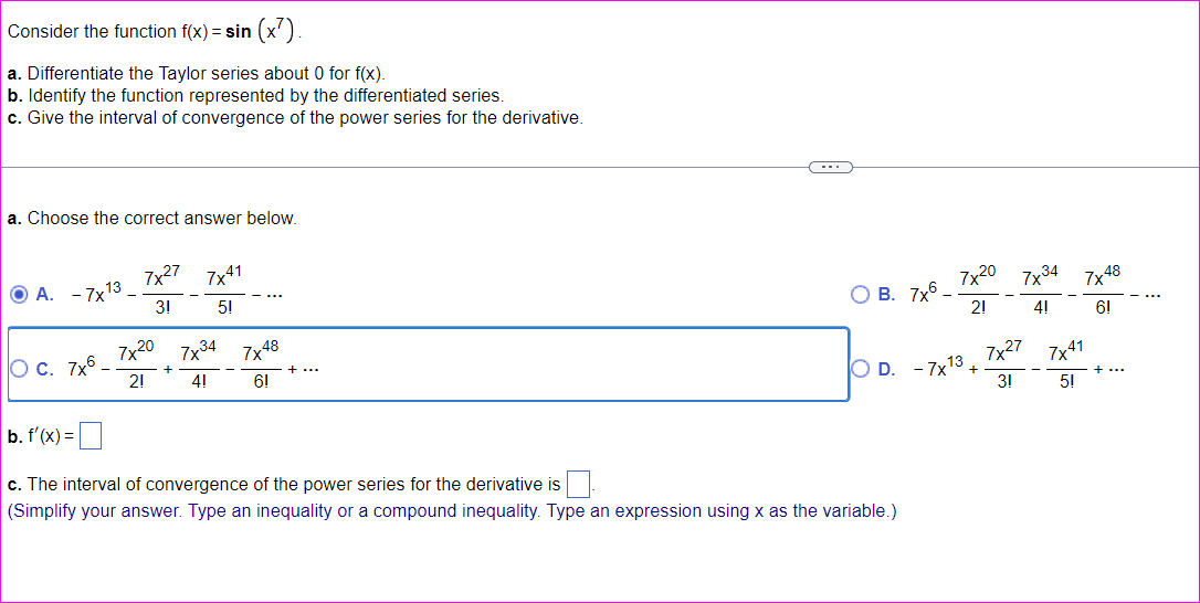 Solved Consider the function f(x)=sin(x7). a. Differentiate | Chegg.com