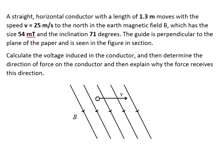 Solved A straight, horizontal conductor with a length of 1.3 | Chegg.com