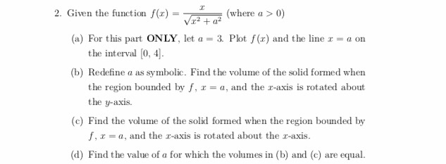 Solved Math 152 Lab 4 Use Matlab To Solve Each Problem Some 4846