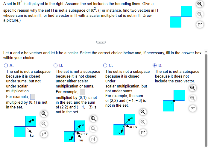 Solved A set in R2 is displayed to the right. Assume the set | Chegg.com