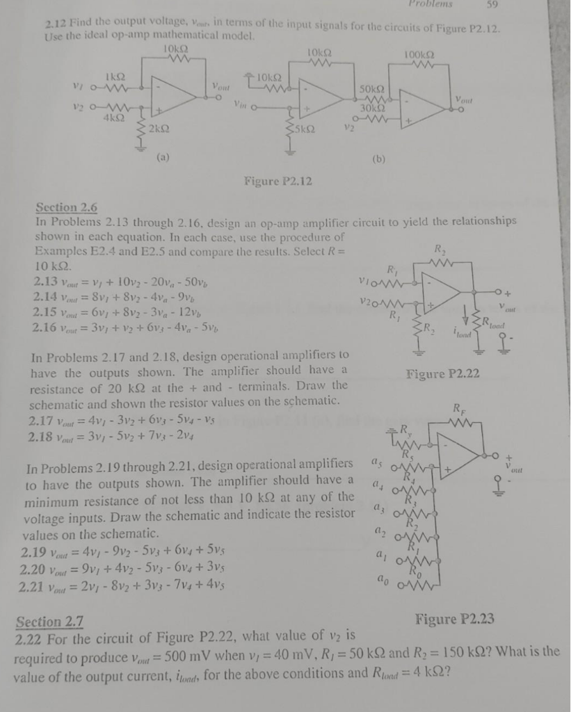 Solved 5. Do problem 2.13 using only method 1 (Example | Chegg.com