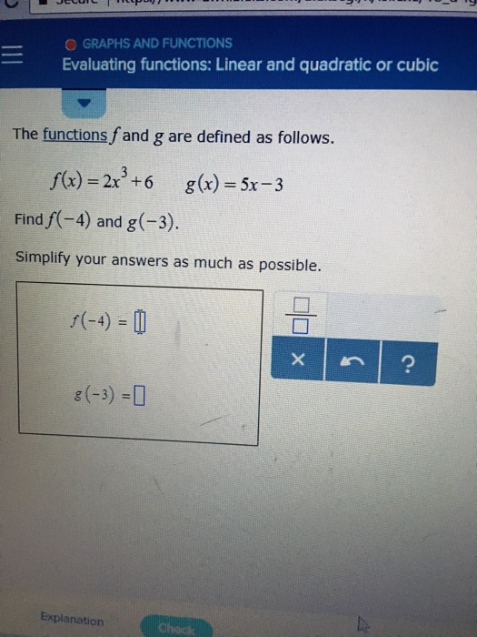 Solved O GRAPHS AND FUNCTIONS Evaluating functions: Linear | Chegg.com