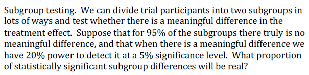 Solved Subgroup testing. We can divide trial participants | Chegg.com
