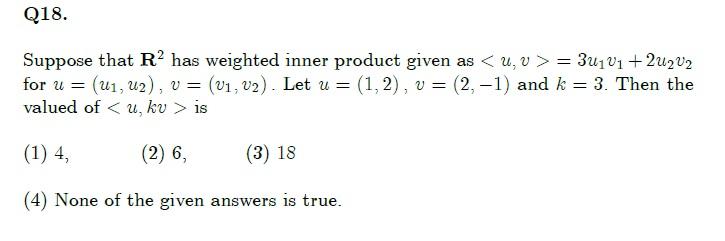 Solved Suppose that R2 has weighted inner product given as | Chegg.com