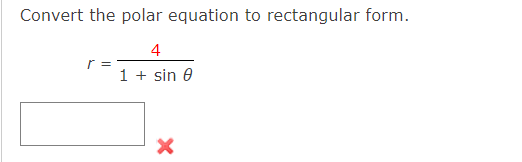 Convert the polar equation to rectangular form. \\[ | Chegg.com