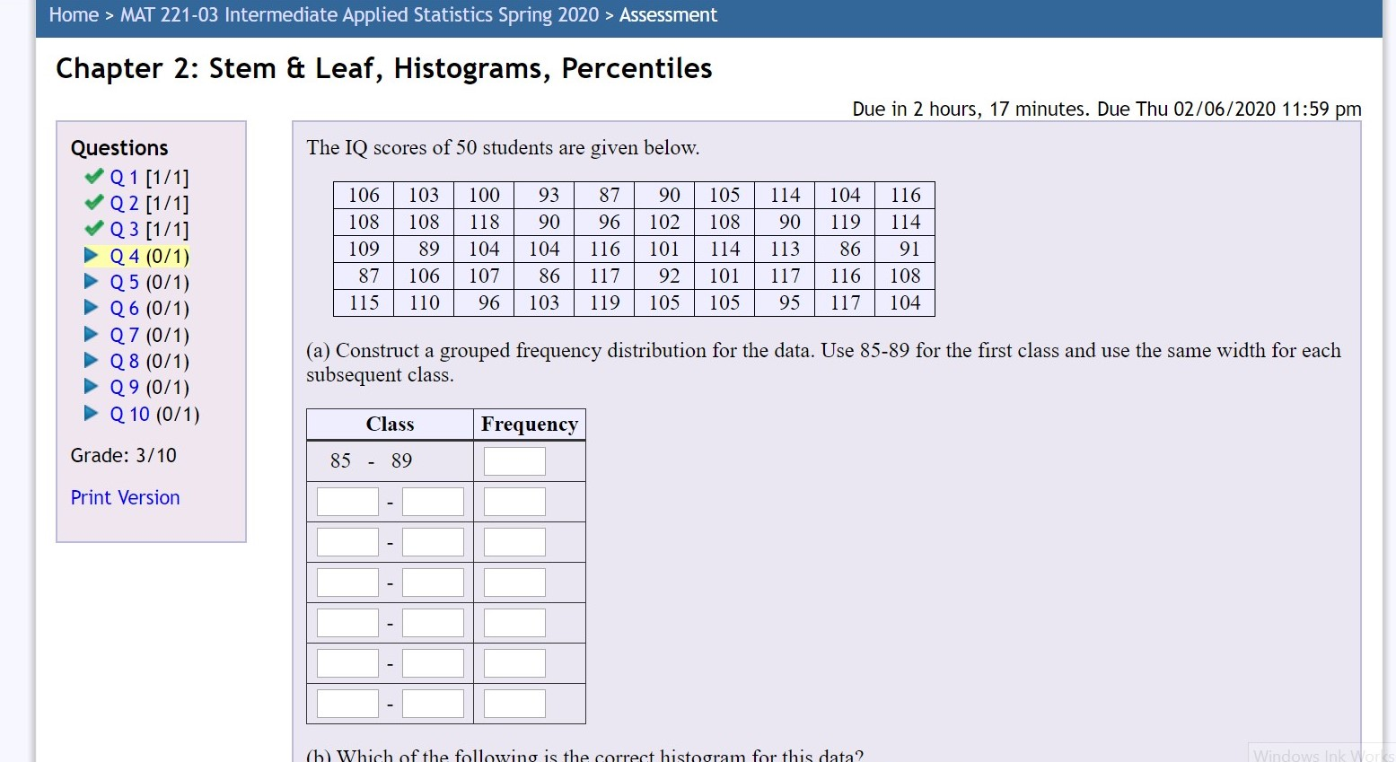Solved Home > MAT 221-03 Intermediate Applied Statistics | Chegg.com