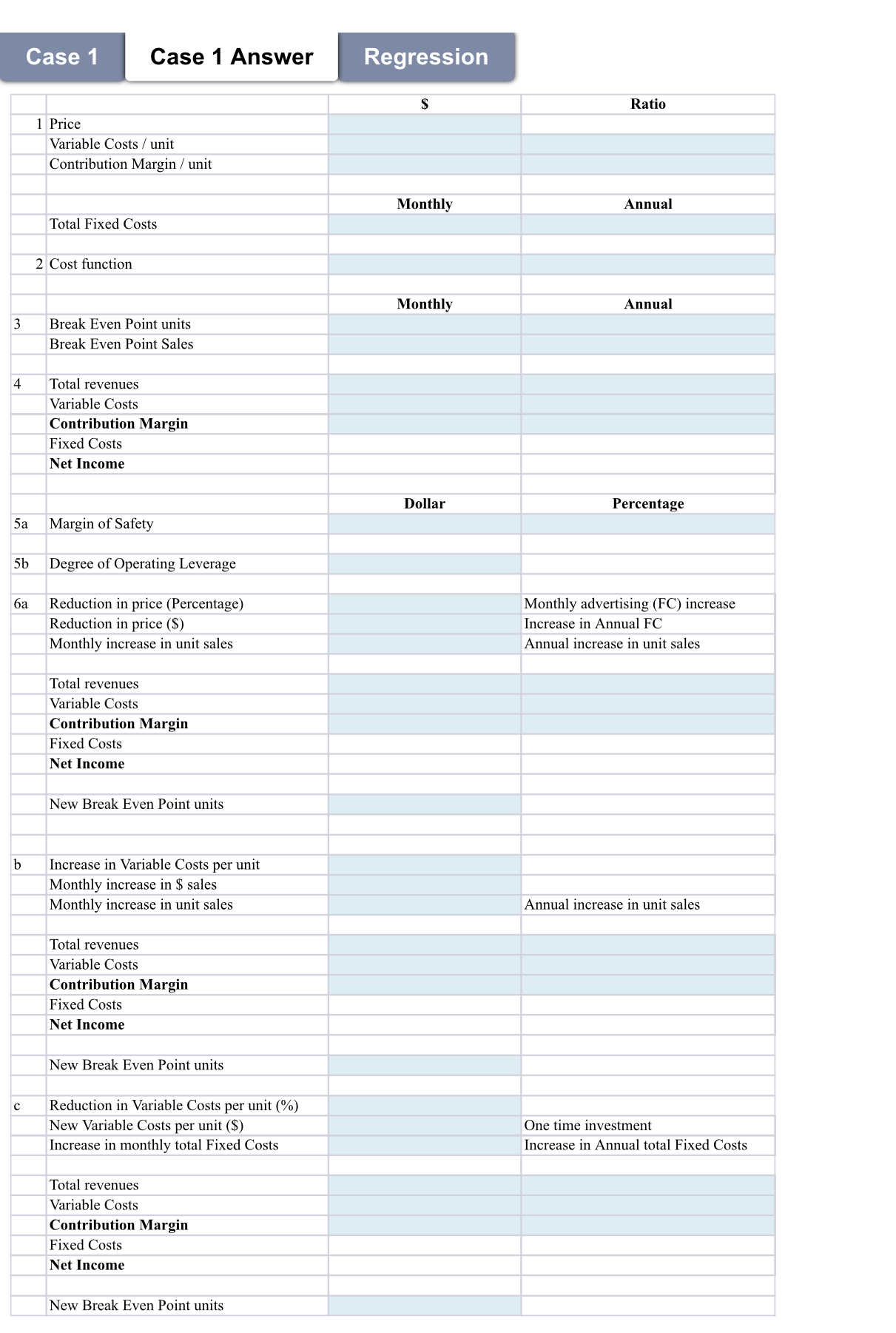 Case 1 Case 1 Answer RegressionCase 1 Case 1 Answer | Chegg.com